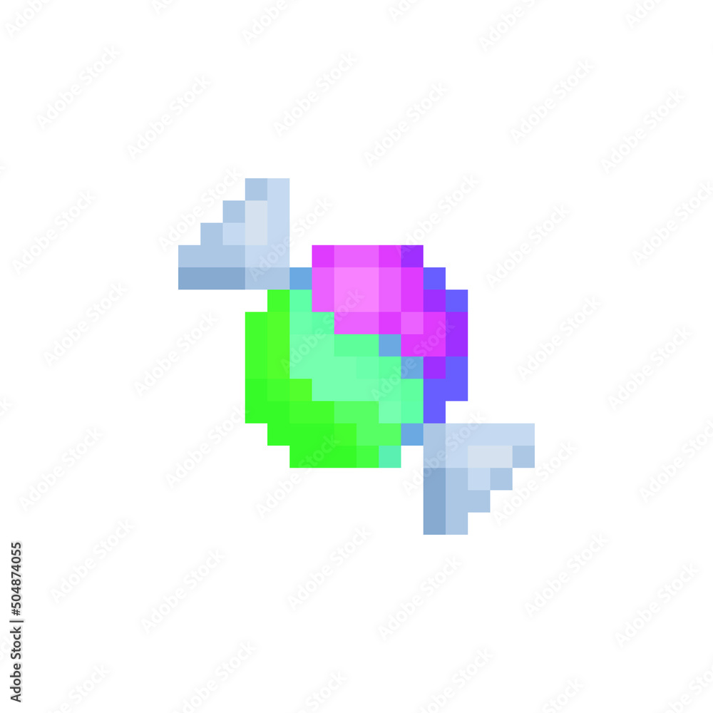 Candy icon. Pixel art style. Isolated vector illustration. Game assets ...