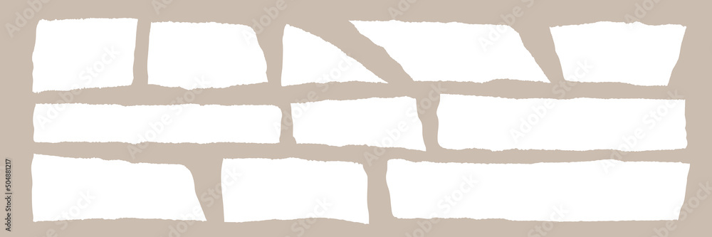 Paper torn rip edge strip piece. Vector white ripped page. Lacerated ...