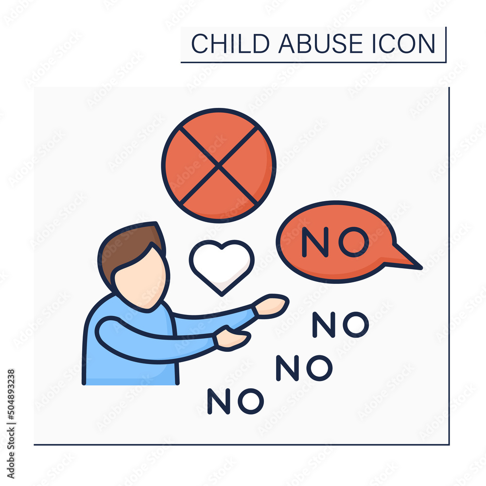 Limit physical contact color icon. Avoiding love shows, communication ...