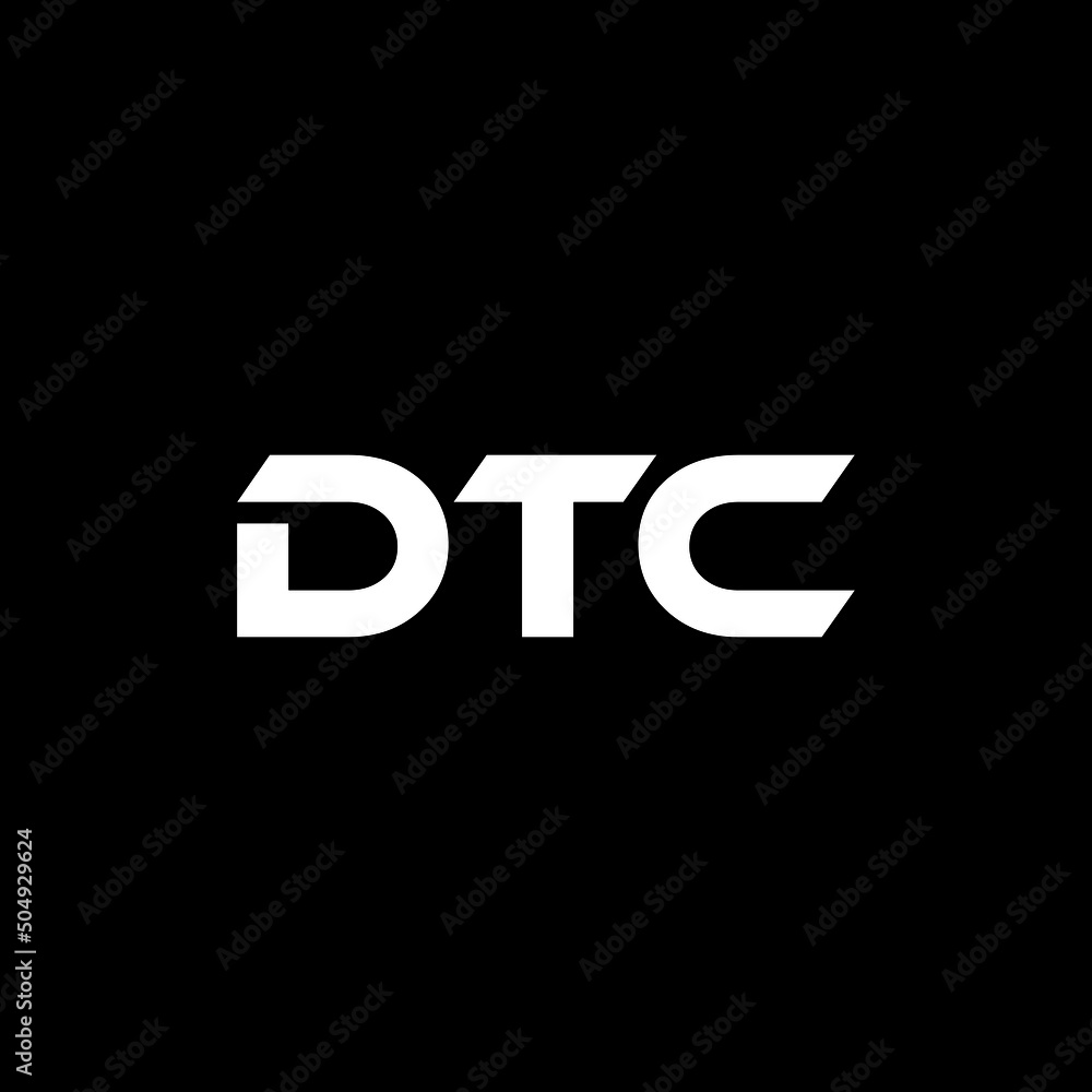 Stock-Vektorgrafik „DTC letter logo design with black background in ...