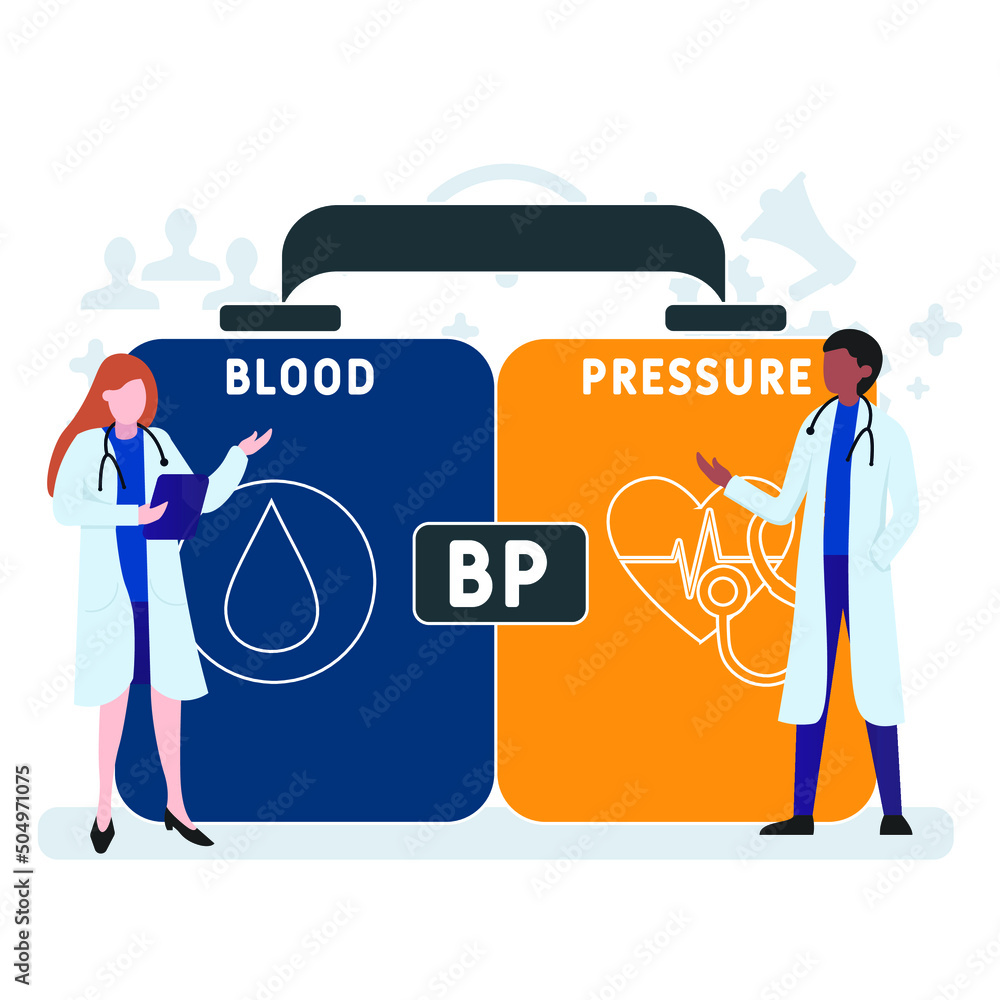 BP - Blood Pressure acronym. business concept background. vector ...
