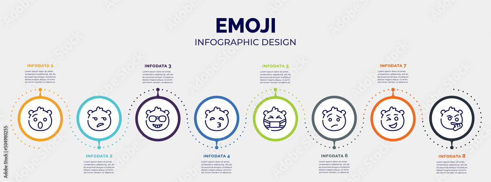 infographic for emoji concept. vector infographic template with icons ...