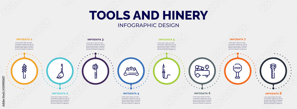 infographic for tools and hinery concept. vector infographic template ...