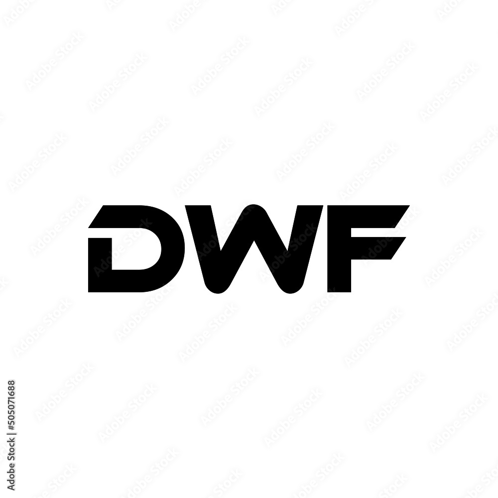 DWF letter logo design with white background in illustrator, vector ...