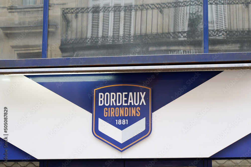 Girondins de Bordeaux logo brand and text sign shop front of store ...