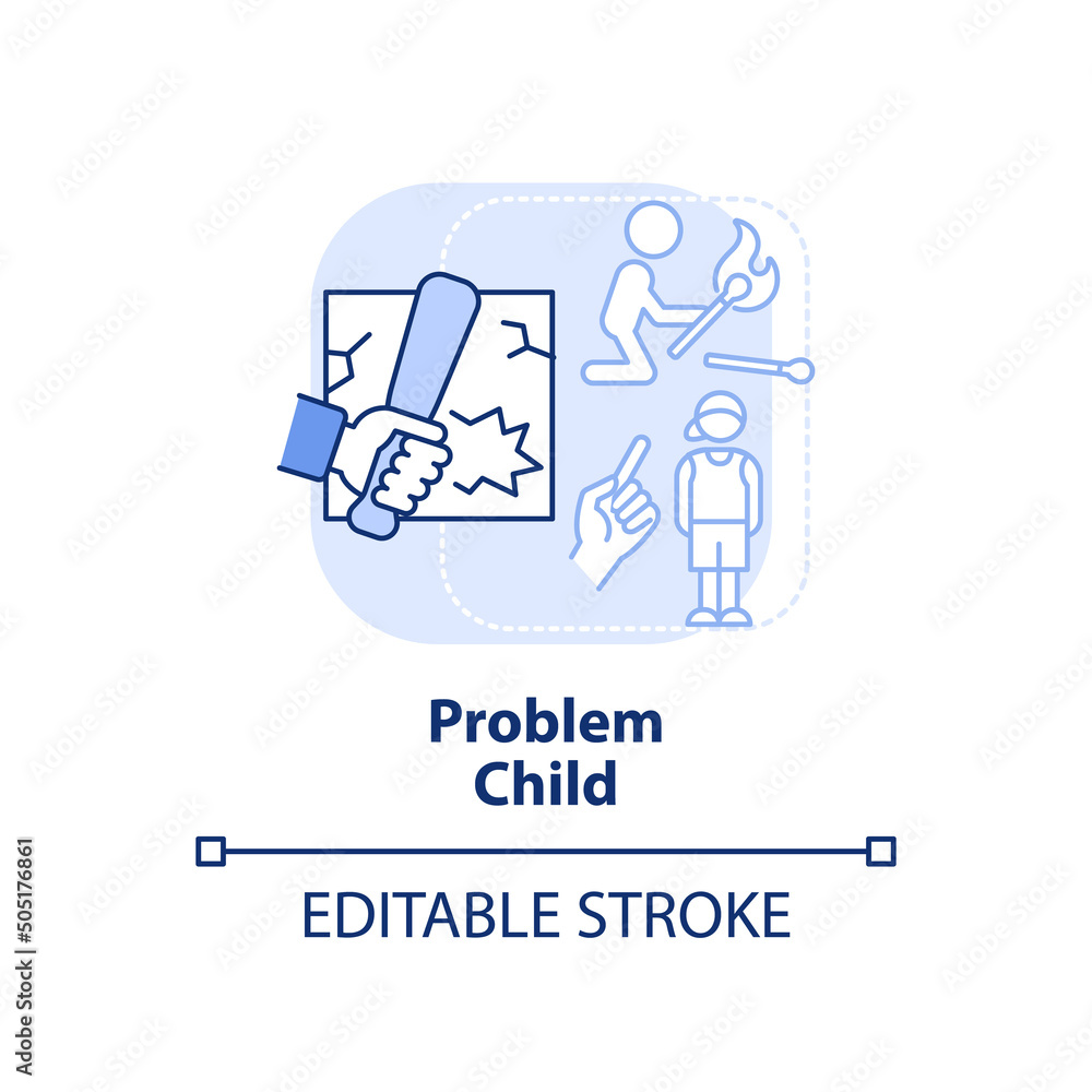 Image vectorielle Stock Problem child light blue concept icon ...