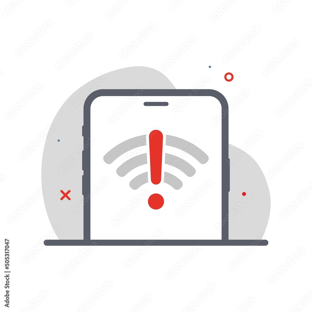 no internet connection on smartphone concept illustration flat design ...