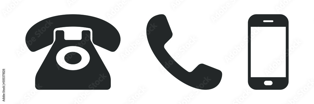 Vector de Stock Phone icon set. Old telephone sign. Smartphone symbol ...