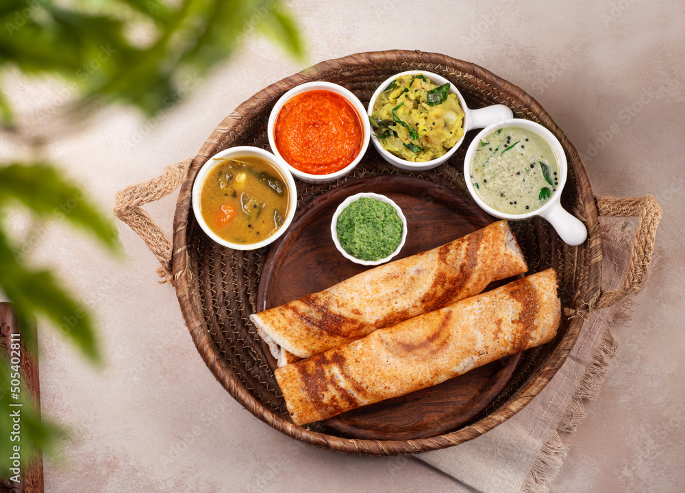 Indian food Masala dosa Stock Photo | Adobe Stock