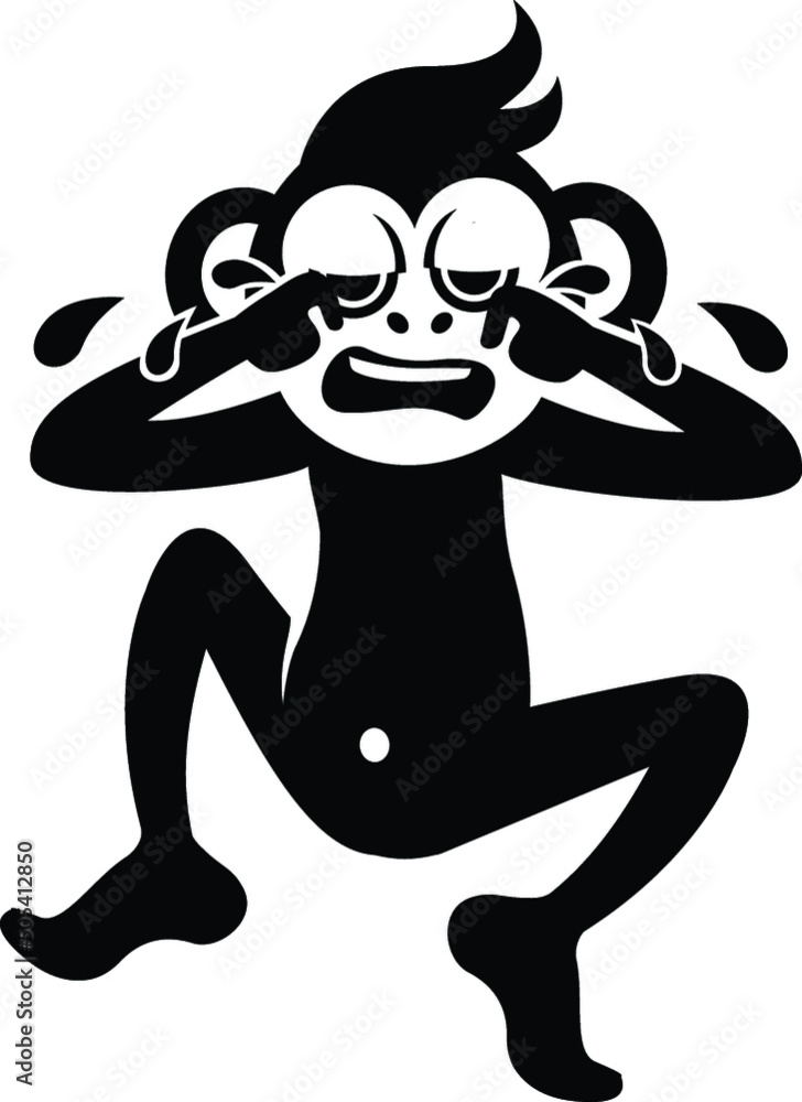 Cartoon Cheeky Monkey Ape Primate Childrens Kids Illustration Design ...