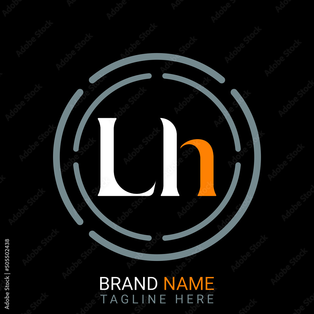 Lh Letter Logo design. black background. Stock Vector | Adobe Stock