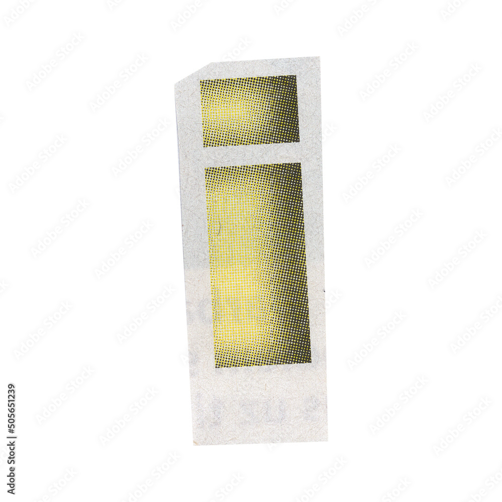 letter i magazine cut out font, ransom letter, isolated collage ...