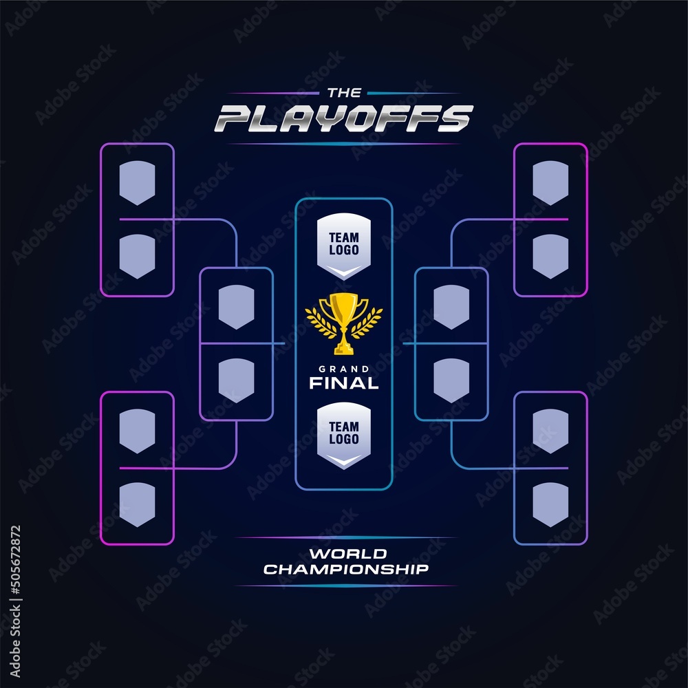 competition bracket vector with golden cup. sport game tournament ...