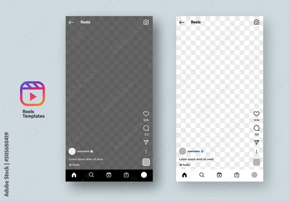 Lombok, Indonesia - Mei 19, 2022: Instagram reels screen mock up blank template. Vector ...