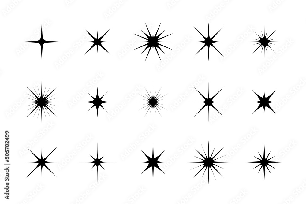 Vector de Stock Star light and shine glow. Glow effect. Bright sun. Set ...