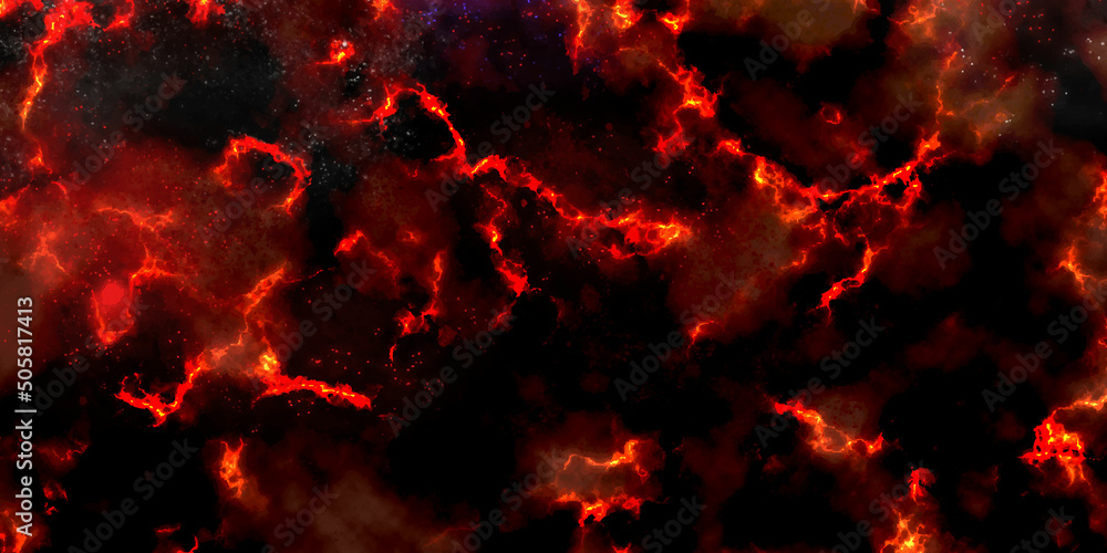 Textured marble lava wall crack texture background. Red and black ...