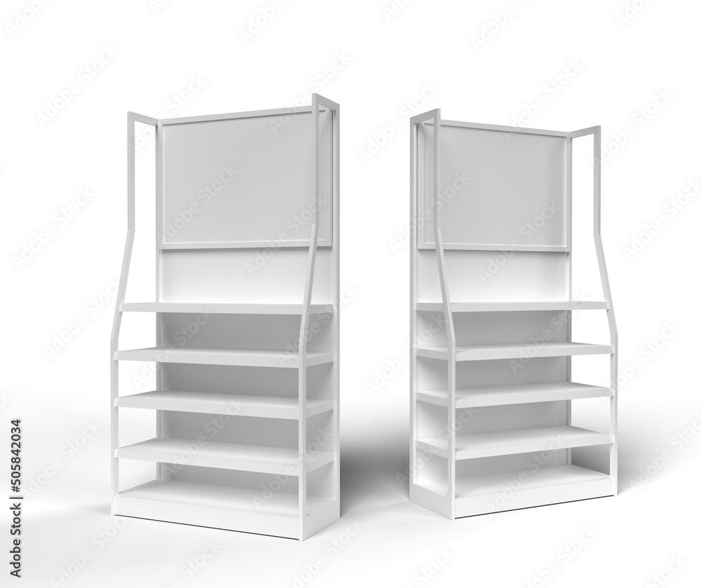 Empty Product Stands For Supermarket., Empty Displays With Shelves ...