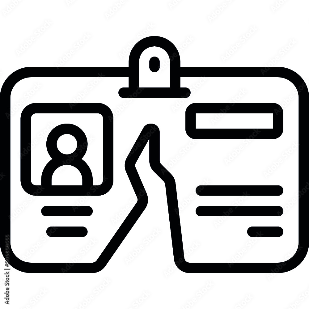 Broken ID Card Icon Stock Vector | Adobe Stock