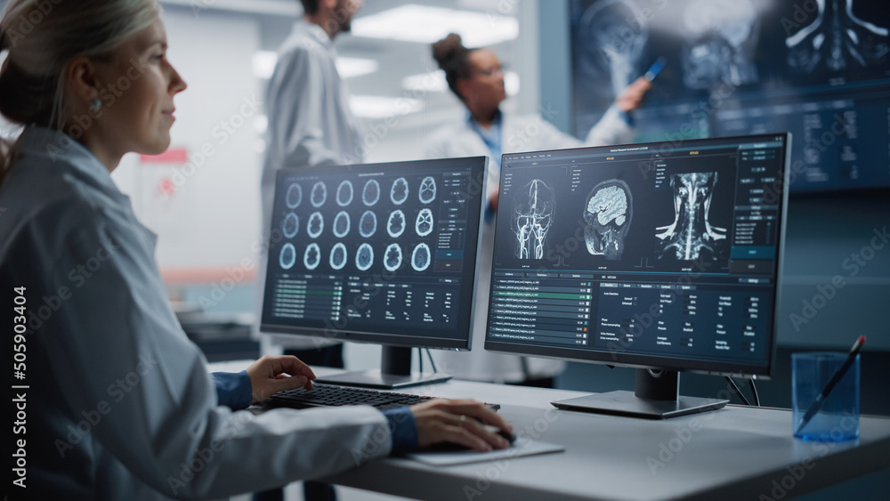 Medical Hospital Health Care Lab: Portrait of Female Medical Scientist ...
