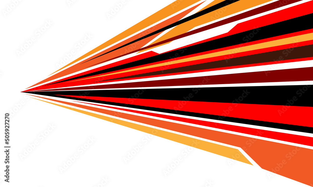 Abstract red black yellow speed zoom line design for comic on white ...