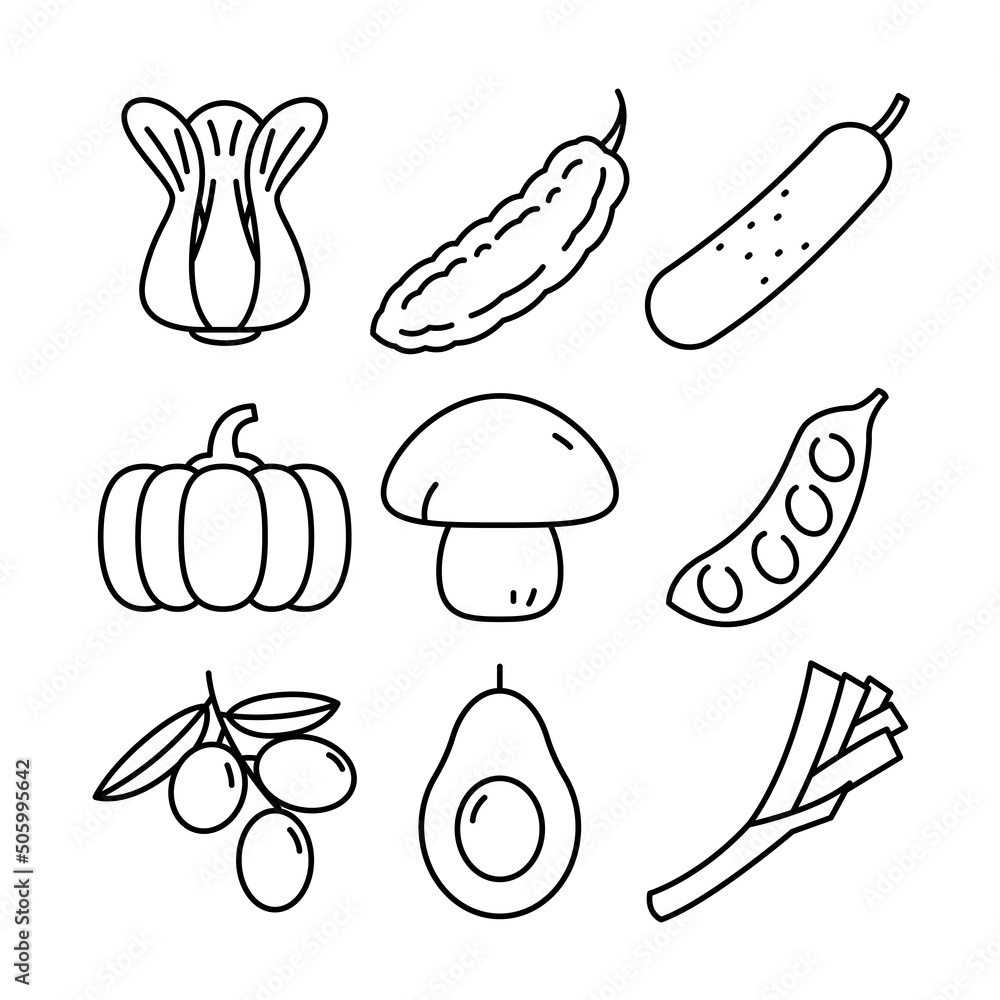 vegetable sketch easy