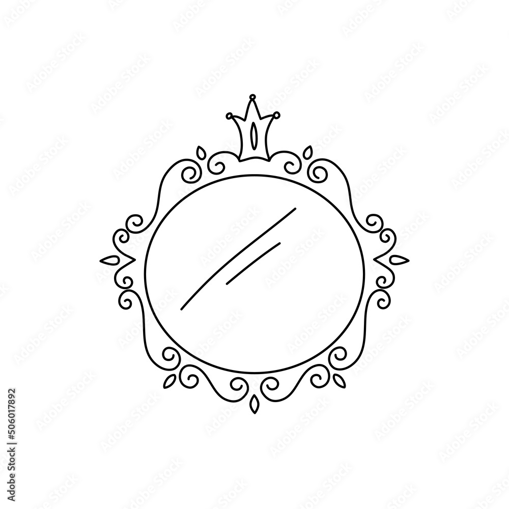 Princess frame. Royal mirror frame and majestic prince doodle border ...