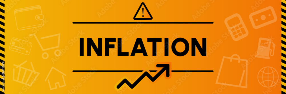 Inflation - banner - illustrations and pictograms - economic crisis ...