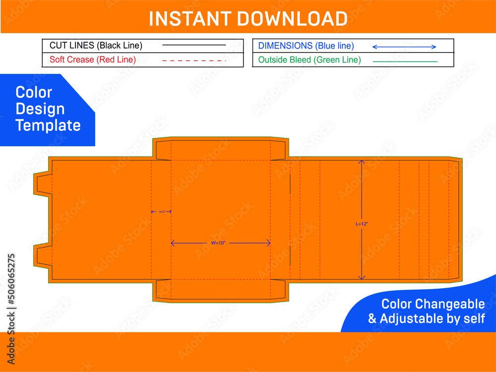 Medicine box die cut template and 3D box design Color Design Template ...