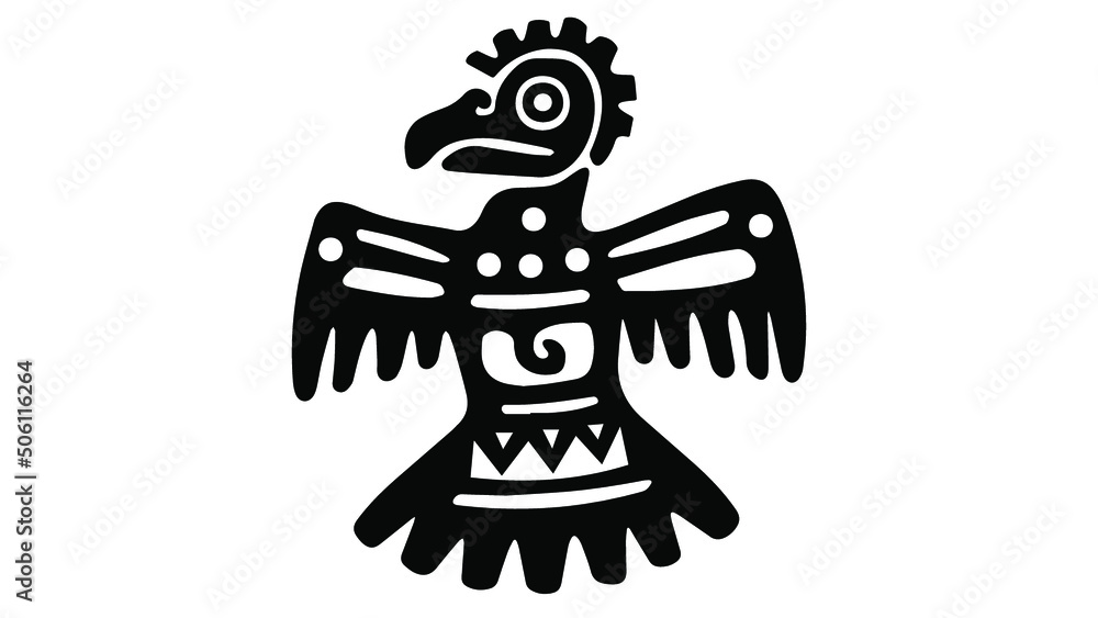 ancient mayan falcon art Stock Vector | Adobe Stock