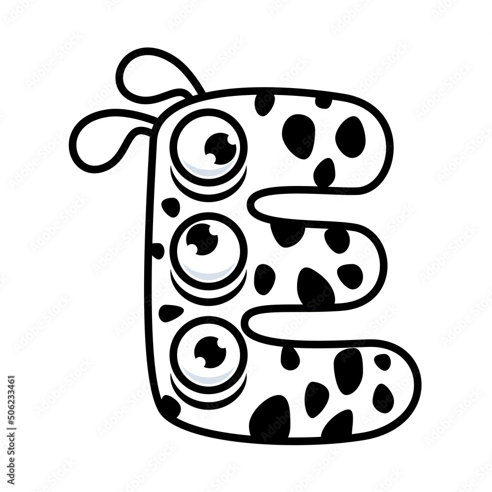 Monster Alphabet Coloring Book. Latin letters with faces. English ...