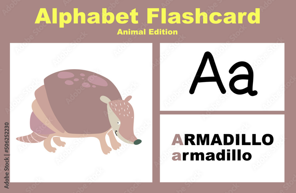 Printable alphabet animal flashcards collection for learning english ...