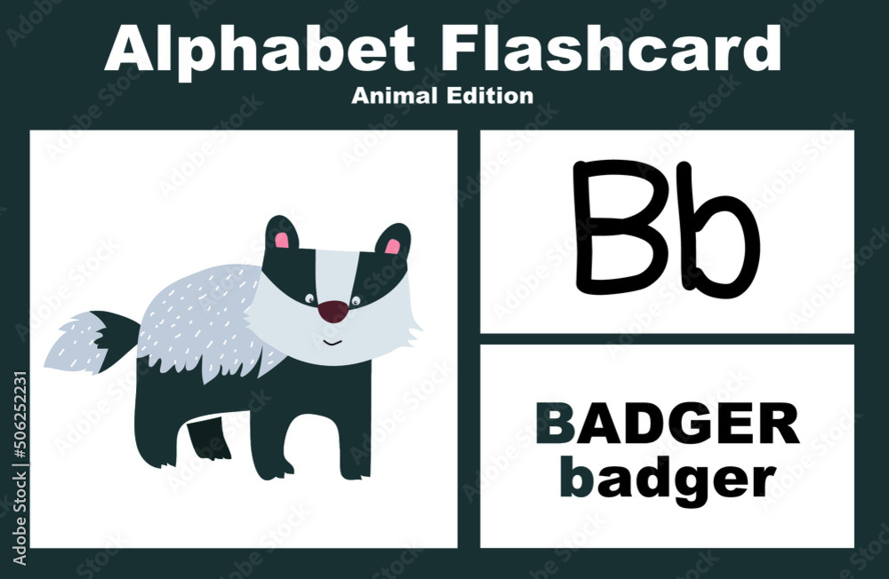 Printable alphabet animal flashcards collection for learning english ...