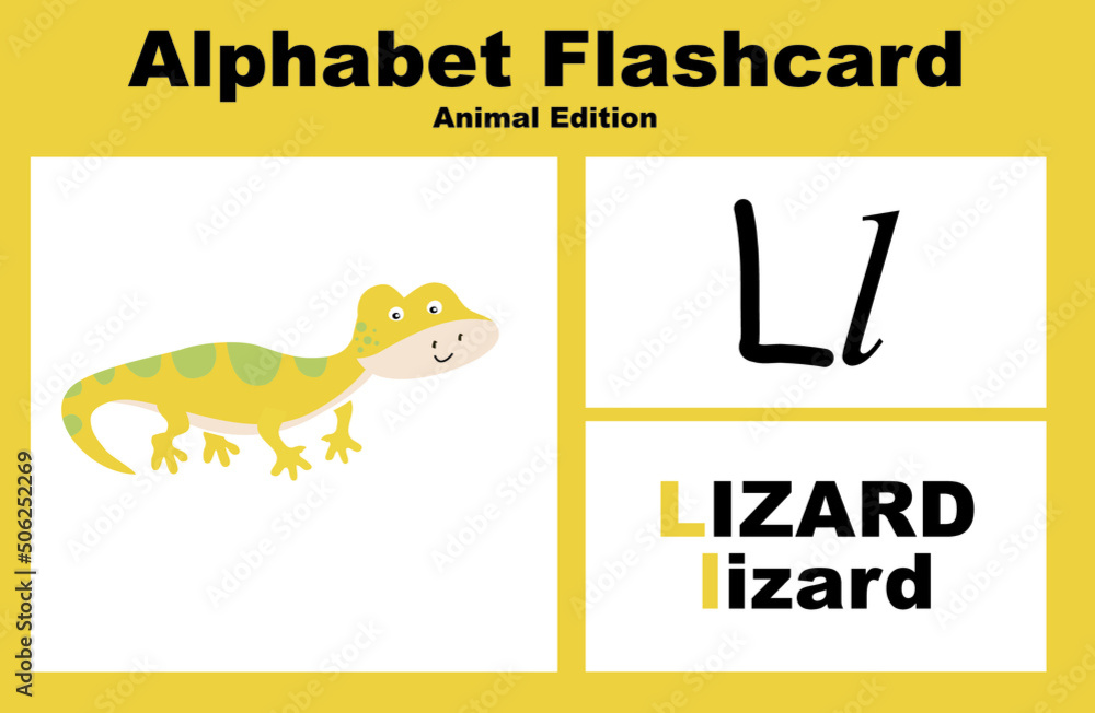 Printable alphabet animal flashcards collection for learning english ...