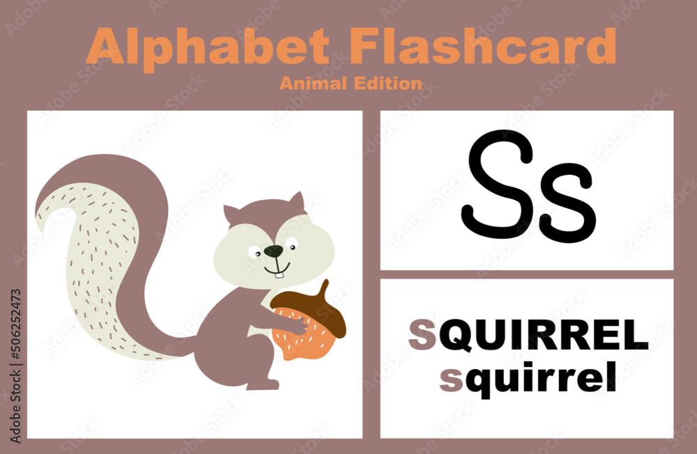 Printable alphabet animal flashcards collection for learning english ...