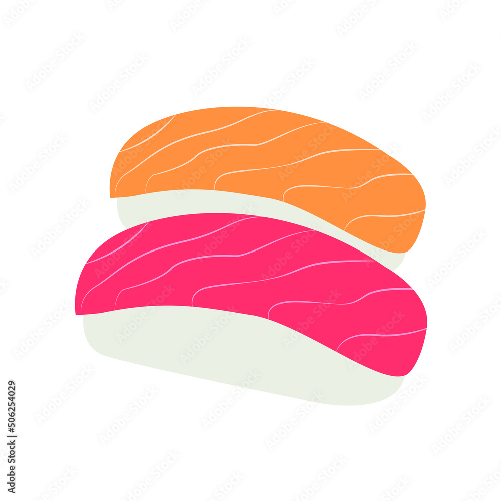 Sushi nigiri drawing emoji vector illustration Stock Vector | Adobe Stock