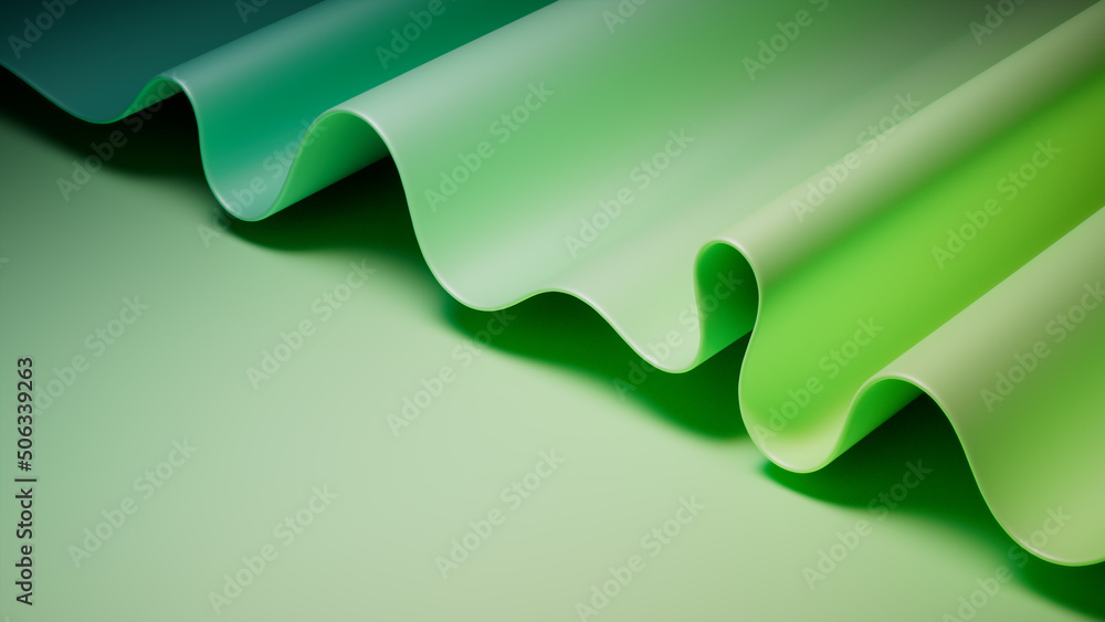 Green and Teal Ripple Wallpaper. Modern 3D Abstract Background with ...