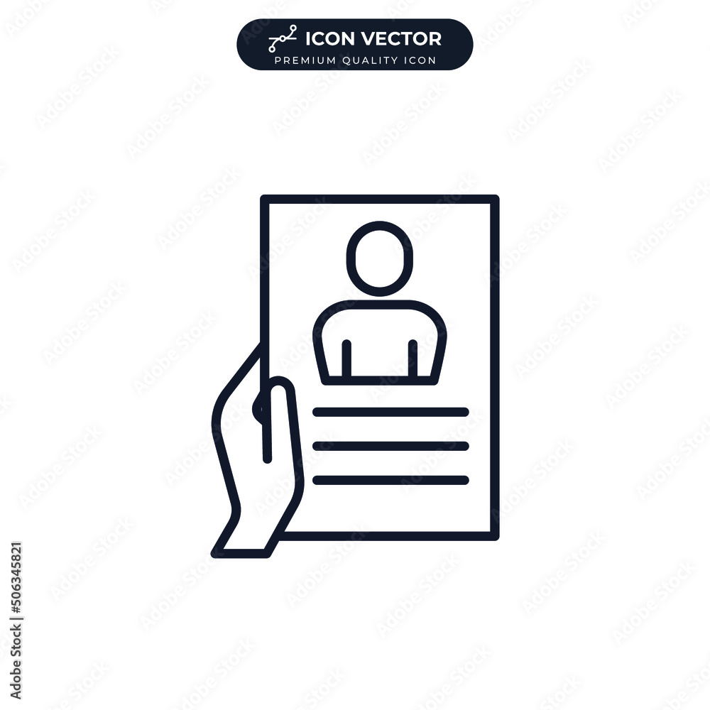 resume cv. Headhunting resume icon symbol template for graphic and web ...