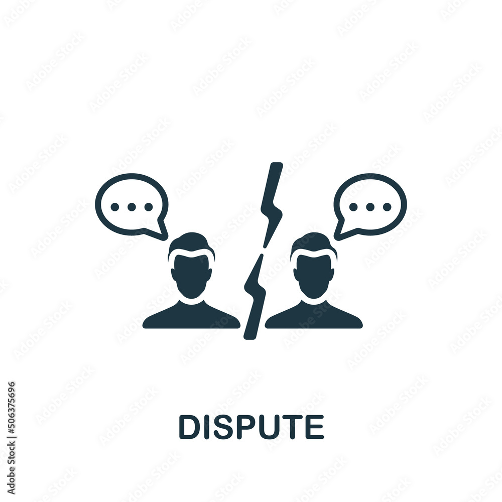Dispute icon. Monochrome simple Personality icon for templates, web ...