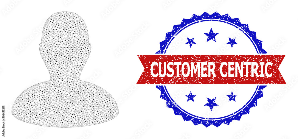Mesh customer carcass illustration, and bicolor dirty Customer Centric ...