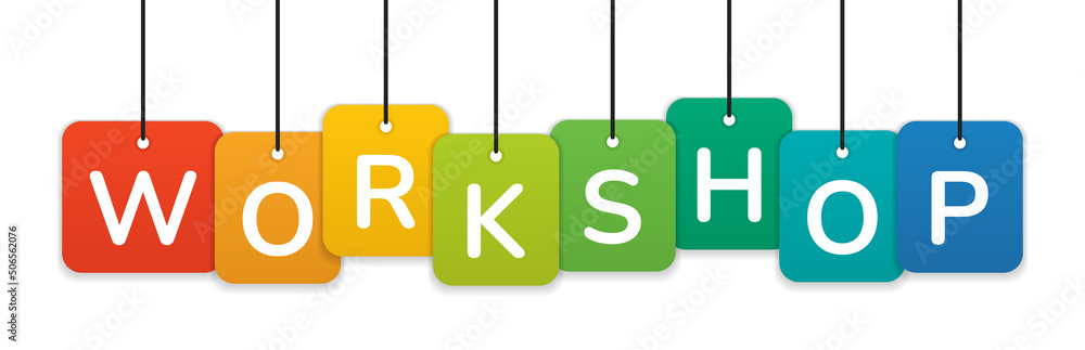 Workshop - Workshop word on colorful hanging tag vector illustration ...