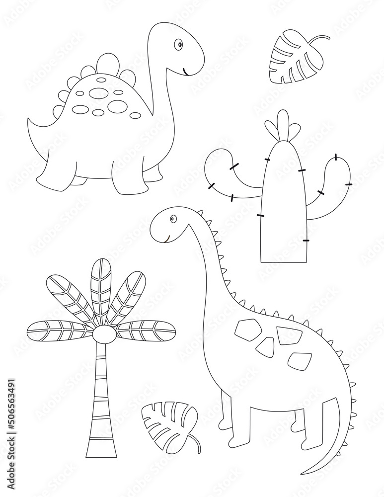 Dinosaurs coloring page printable for children. Preschool Space ...