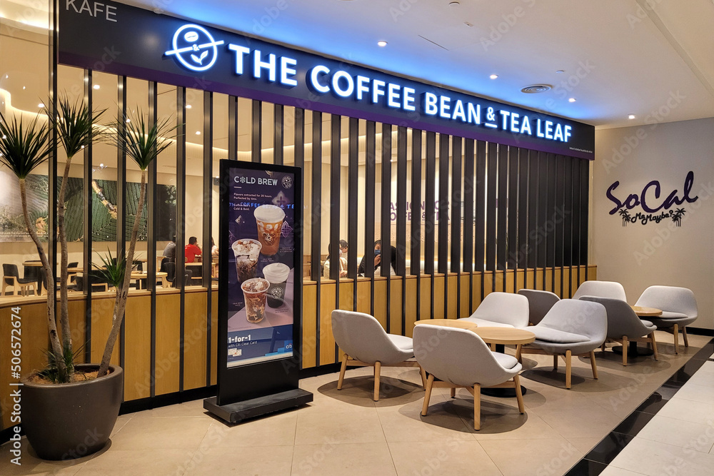 PENANG, MALAYSIA - 14 MAY 2022: Interior view of The Coffee Bean and ...