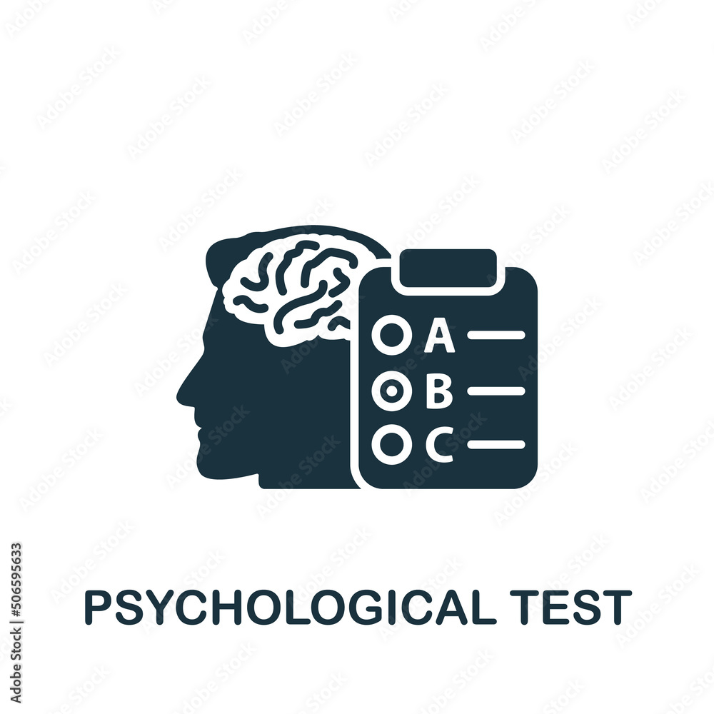 Psychological Test icon. Monochrome simple Psychology icon for ...