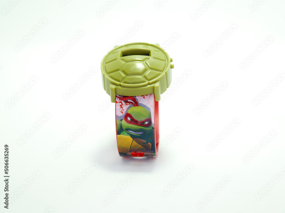 Teenage Mutant Ninja Turtles watch for children. Clock with a character ...