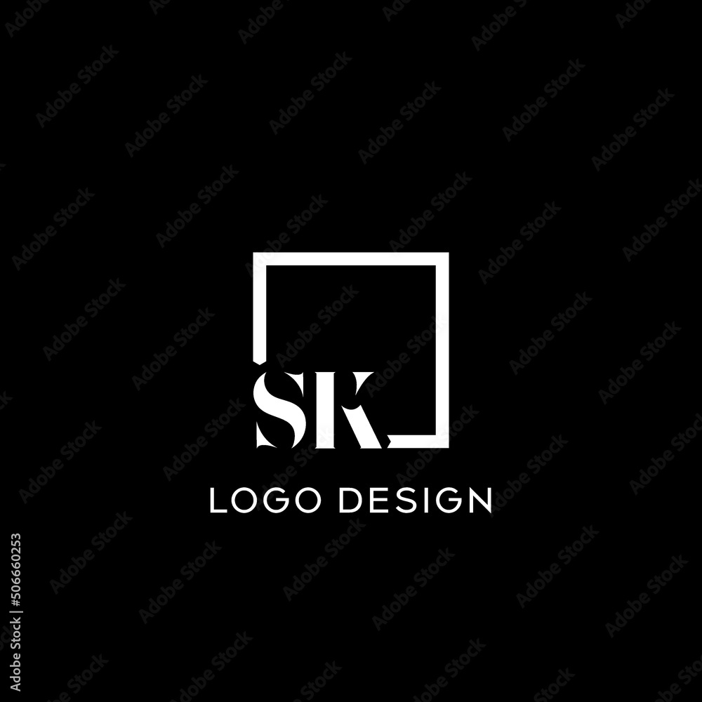 Letter SK simple square logo design ideas Stock Vector | Adobe Stock
