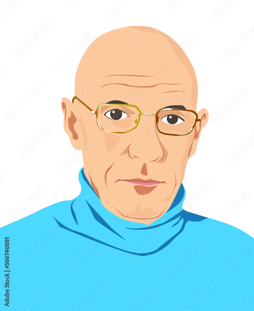 Vetor Caricatura em vetor do Filósofo francês Michel Foucault do Stock ...