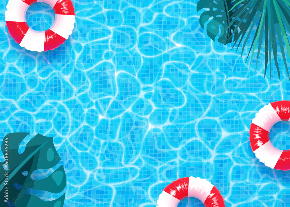 Summer pool vector background. Swimming pool texture, red and white Stock Vector | Adobe Stock