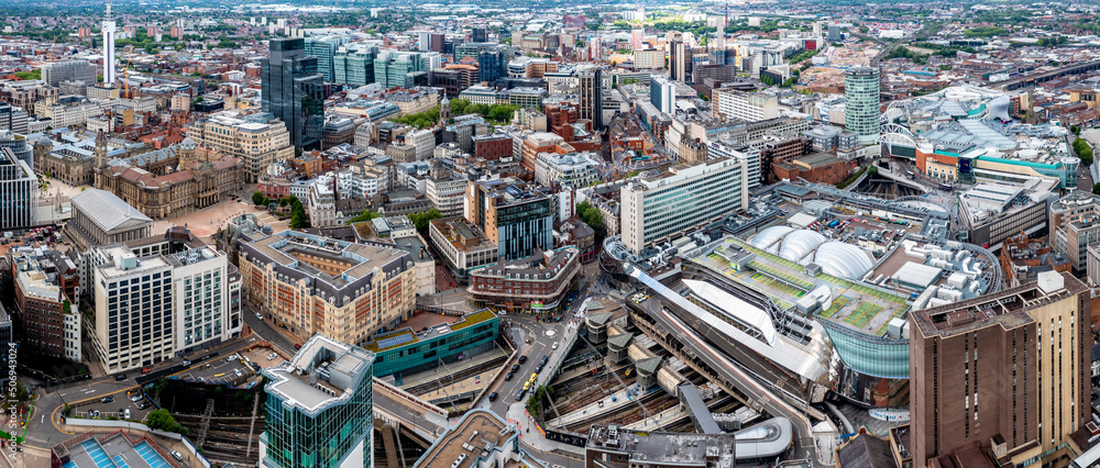 Aerial view of Birmingham cityscape skyline Stock Photo | Adobe Stock