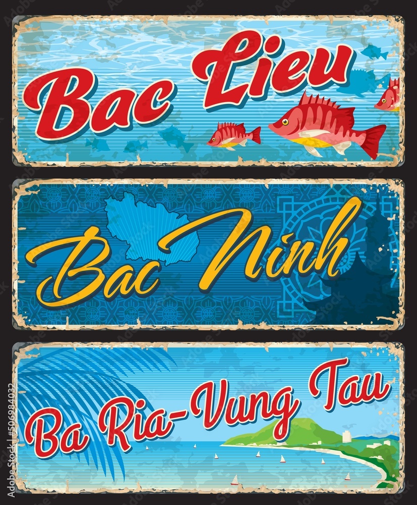 Bac Lieu, Bac Ninh and Ba Ria Vung Tau vietnamese travel stickers and ...