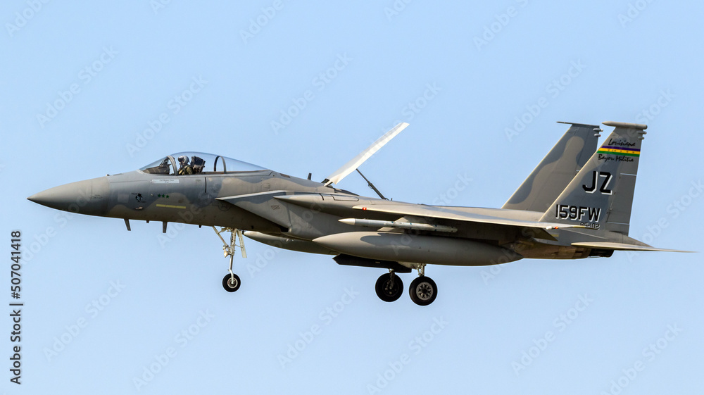 McDonnell Douglas F-15C Eagle fighter jet of the 122nd Fighter Squadron ...